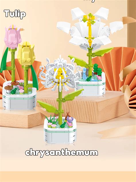 Assembling Building Blocks Combination Building Blocks Flower