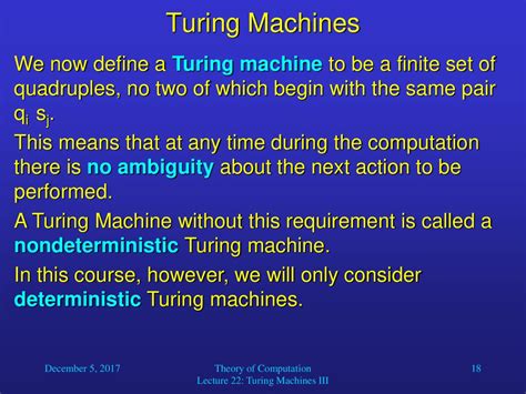 Theory Of Computation Lecture 22 Turing Machines Iii Ppt Download