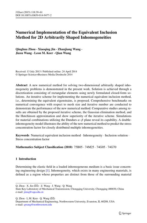 pdf numerical implementation of the equivalent inclusion method for