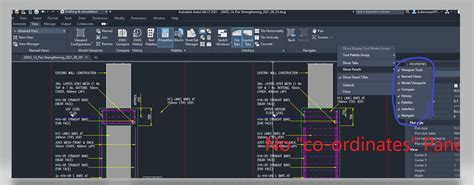 Solved Co Ordinates Panel Option Is Missing From My View Ribbon