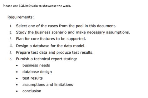 Solved Please Use Sqlitestudio To Showcase The Work Chegg