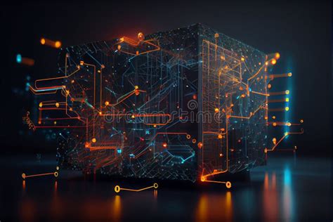 Big Data Network Structure With Artificial Intelligence Software Stock Illustration