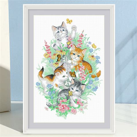 简单小猫十字绣图纸 小猫十字绣图纸 大山谷图库