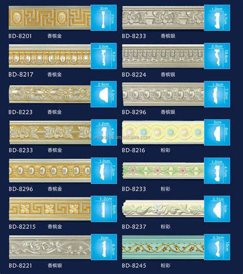 Decorative Trim Polyurethane Pu Skirting Baseboard Panel Mouldings Pu