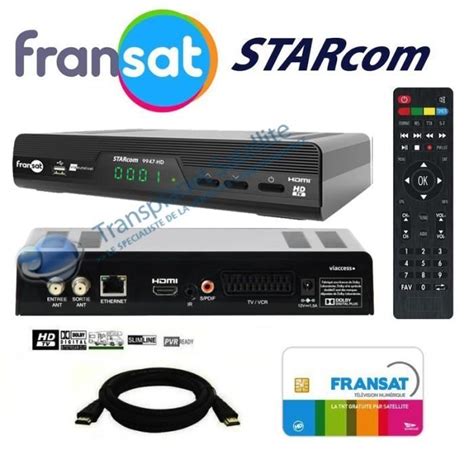 RECEPTEUR SATELLITE HD CARTE FRANSAT CABLE HDMI DECODEUR TV TNT HD SAT récepteur