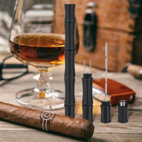 Tisfa Cigar Draw Enhancer Tool 3 In 1 Cigar Punch Set With Draw Enhann Xifei