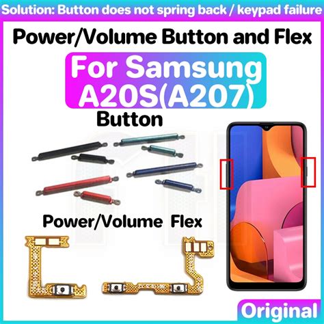 Power Volume Button Flex For Samsung Galaxy A20s A20 A207 Side Key Switch On Off Key Mute