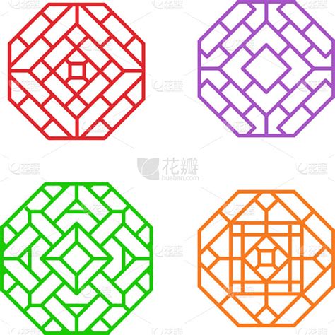 八边形 窗框 符号 分离着色 白色 亚洲 传统 几何形状 房屋