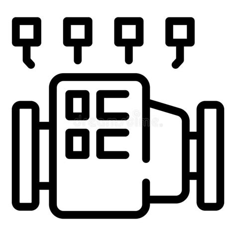Data Processing Unit Receiving Information Signals Icon Stock