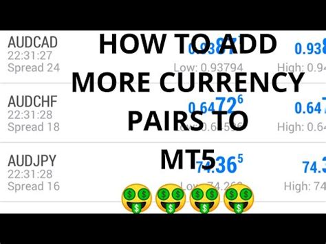 How To Add New Currency Pairs In Mt App Youtube