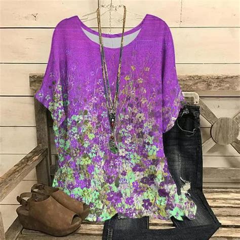 Купити Модна велика жіноча футболка з 3d принтом Футболка з круглим вирізом і короткими