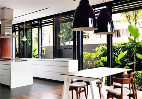 Desain Dapur Terbuka Dengan Taman Dibelakang Rumah Yang Modern Terbaru 2017