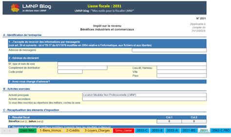 Outil déclaration impôts LMNP Réel Excel pour 4 Biens Version 2025