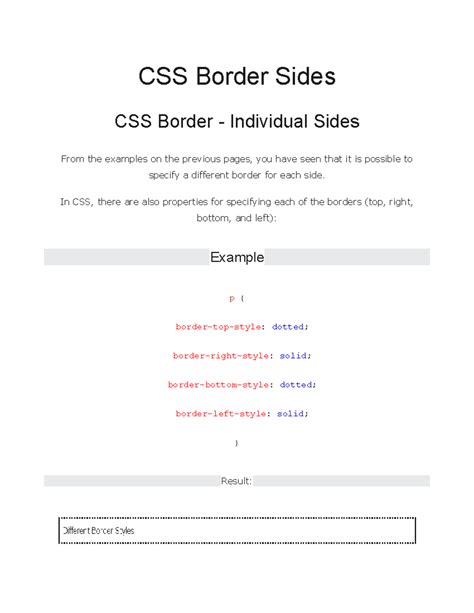 Css Border Sides Css Border Sides Css Border Individual Sides From