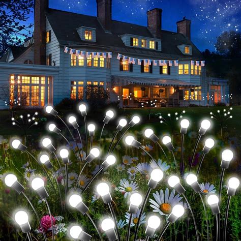 8 Pack Solar Garden Lights Outdoor Upgraded 64 LED Firefly Solar