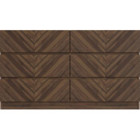 GFW Catania 6 Drawer Royal Walnut Wood Chest Of Drawers Homebase