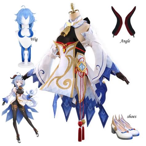 Genshin Impact Ganyu Cosplay Costume Outfit Suit Halloween Carnival Set