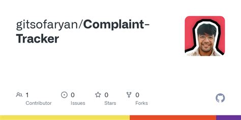 GitHub Gitsofaryan Complaint Tracker