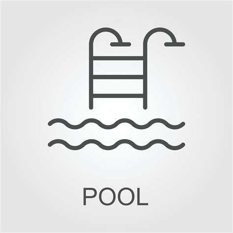 Swimming Pool Line Icon Concept Sign Outline Vector Illustration Linear Symbol 22081707