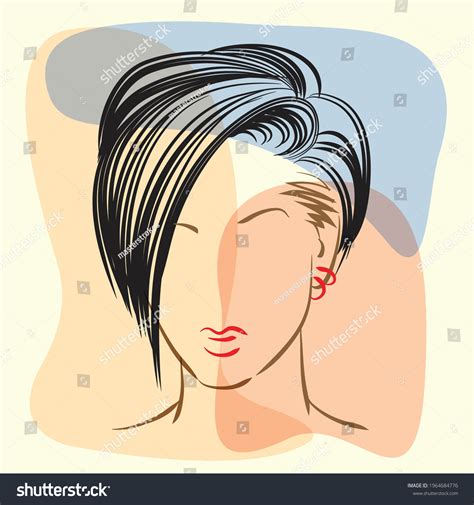 Fashion Hairstyle Colour Vector Illustration Stock Vector Royalty Free