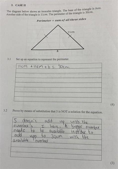Solved The Diagram Below Shows An Isosceles Triangle The Chegg