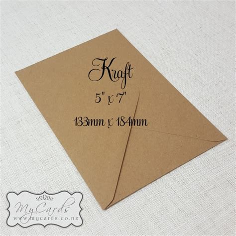5 X 7 Kraft Envelopes 133mm X 184mm 5x7 MYCARDS WEDDING NZ