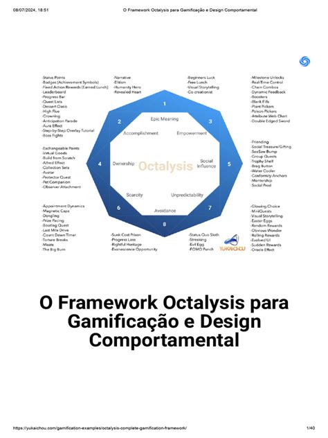 Exemplo Yu Kai Chau O Framework Octalysis Para Gamificação E Design Comportamental Pdf