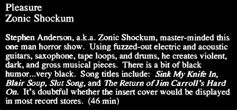 Pleasure The Complete Cassette From 1989 Stephen P Anderson