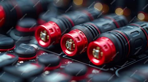 Premium Photo An Audio Connector In White And Red On A Black
