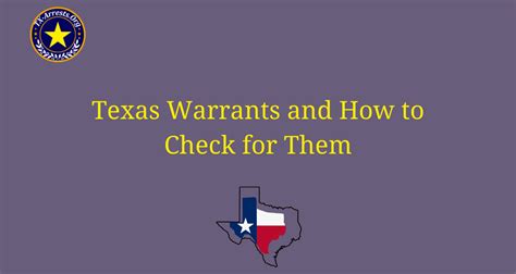 Texas Warrants And How To Check For Them