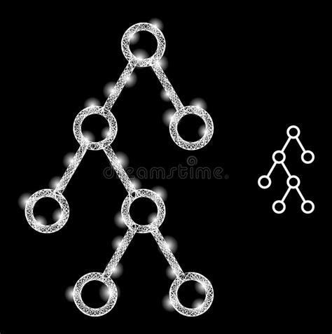 Polygonal D Mesh Binary Hierarchy With Lightspots Stock Vector Illustration Of System Linked