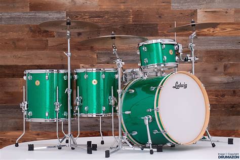 Ludwig Continental 4 Piece 1 Up 2 Down Drum Kit Green Reverb