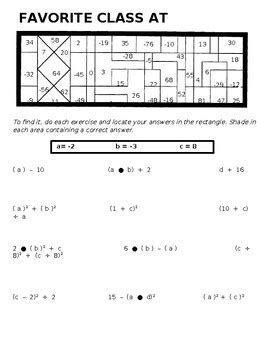 Evaluating Algebraic Expressions Variables Mystery Message Riddle Worksheet