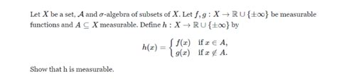 Solved Let X be a set A and σ algebra of subsets of X Let Chegg com