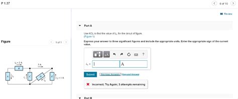solved p 1 37 6 of 10 ii review part a use kcl to find the