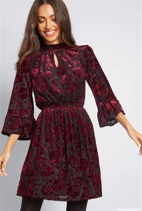 عکس مدل لباس مخمل کوتاه