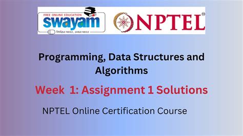 Nptel Programming Data Structures And Algorithms Using Python