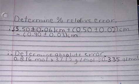 Solved Determine Relative Error