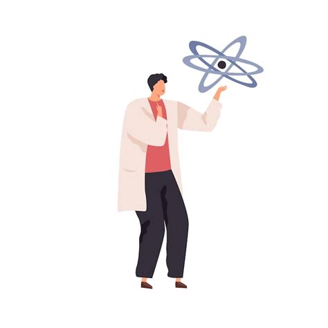 Premium Vector Tiny Person Looking At Molecule Model With Atom And
