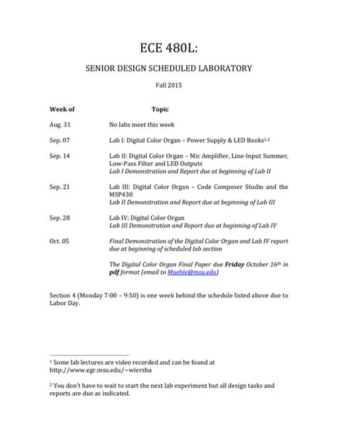 Lab Syllabus