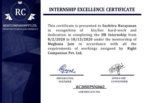 Suchitra Narayanan On Linkedin Successfully Completed My Internship At