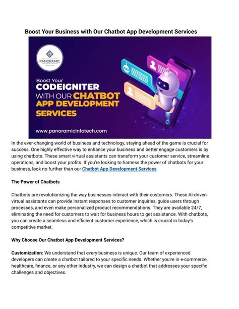 Ppt Chatbot Development Panoramic Infotech Powerpoint Presentation Id 12611183