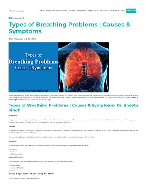 Ppt Types Of Breathing Problems Causes And Symptoms Dr Sheetu Singh