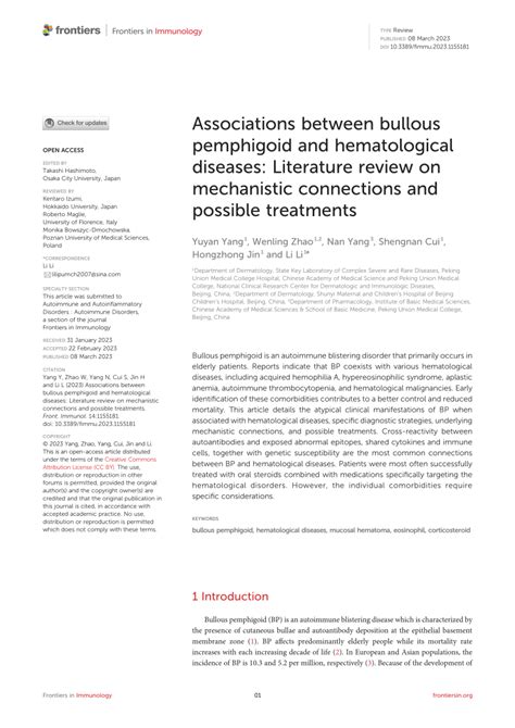 Pdf Associations Between Bullous Pemphigoid And Hematological Diseases Literature Review On