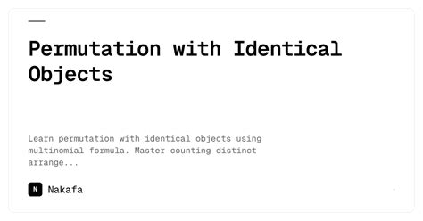 Permutation With Identical Objects Combinatorics Mathematics