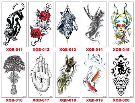 小全臂纹身贴 2021年新款临时刺青素描花臂纹身贴纸tatoo Sticker 阿里巴巴