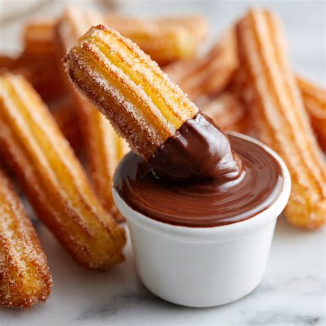 Cinnamon Sugar Churros With Chocolate Sauce Delicious Treats