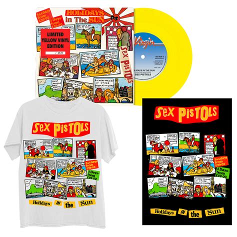 Sex Pistols Holiday In The Sun Exclusive Yellow 7 Vinyl Poster And T