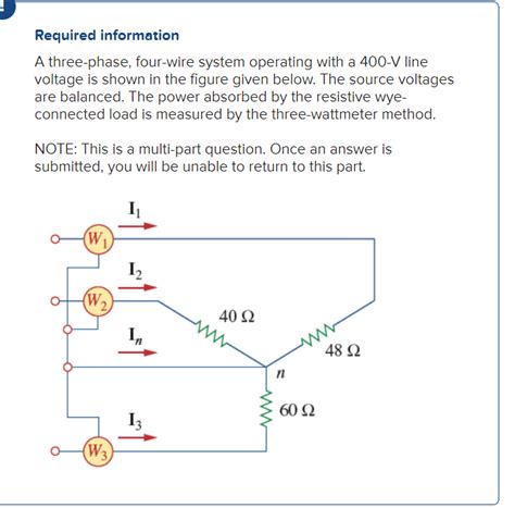 Solved Required Informationa Three Phase Four Wire System