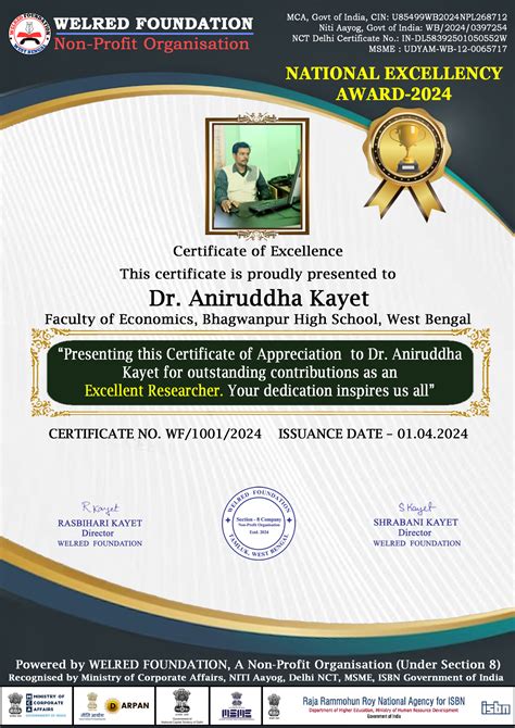 View Sample E Certificate Welred Foundation Non Profit Organization